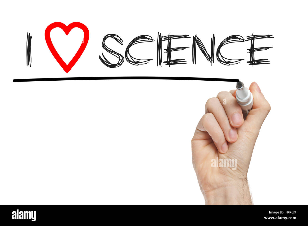 I love science phrase handwritten on the school blackboard Stock Photo ...