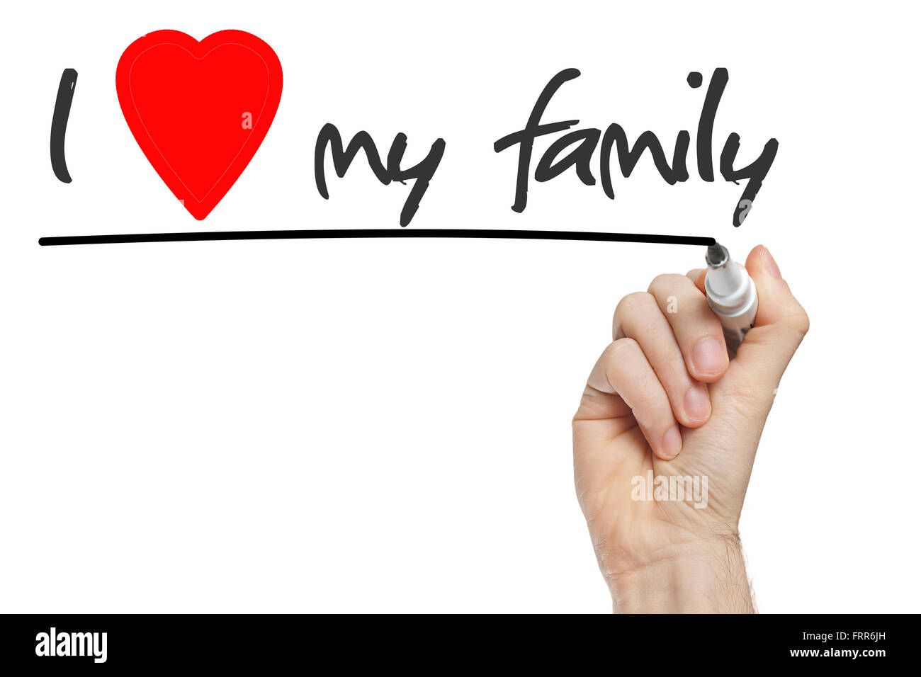 I love my family handwritten with marker on a whiteboard Stock Photo ...