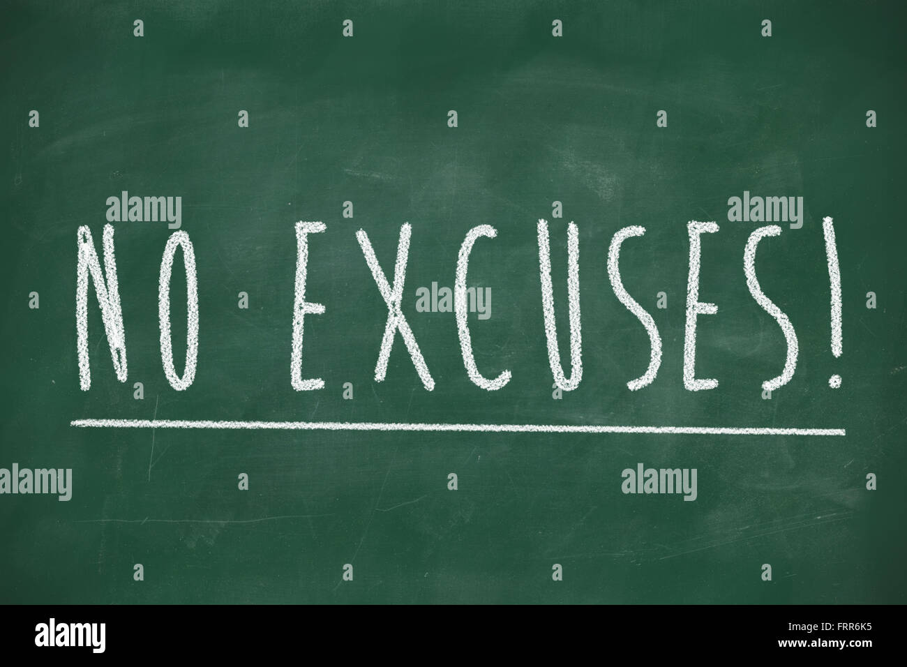 no excuses phrase handwritten with chalk on blackboard Stock Photo - Alamy