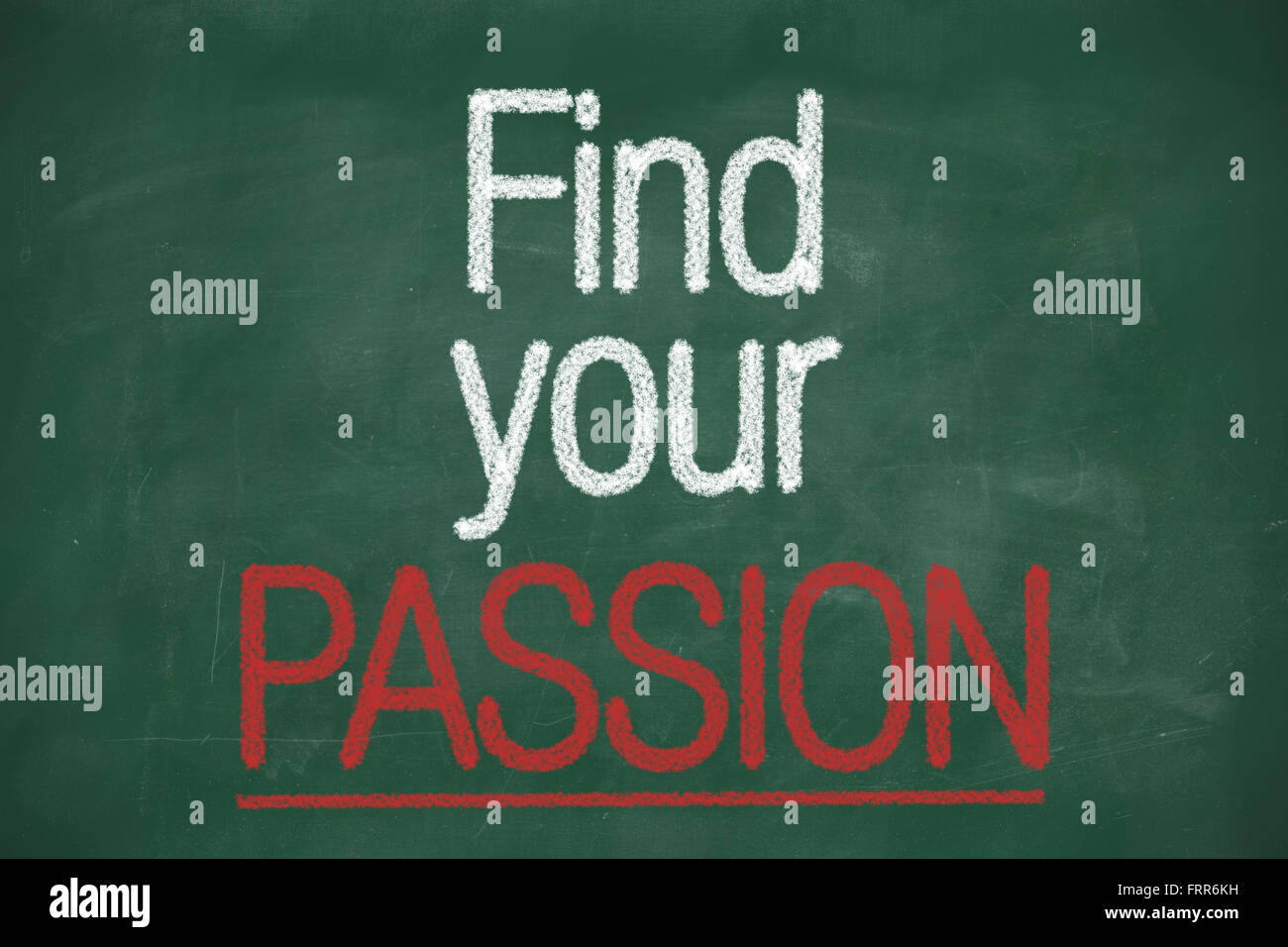 find your passion phrase handwritten on the school blackboard Stock ...