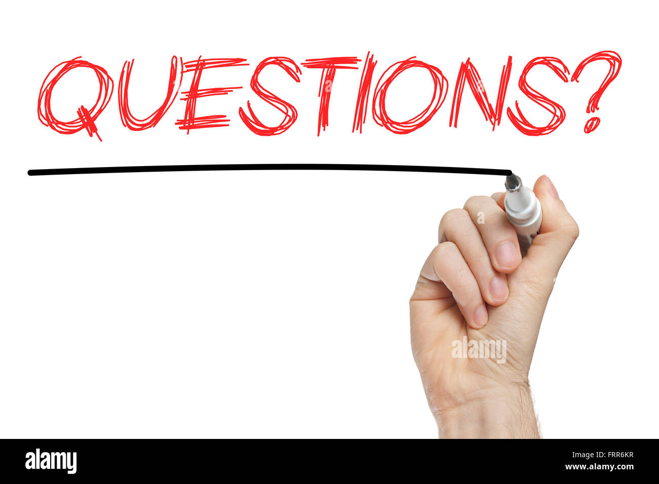 Question handwritten with marker on a whiteboard Stock Photo - Alamy
