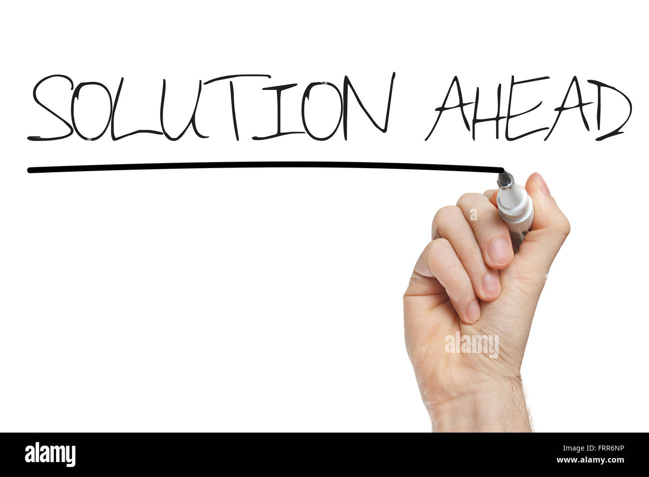 Solution ahead written with chalk on whiteboard Stock Photo - Alamy