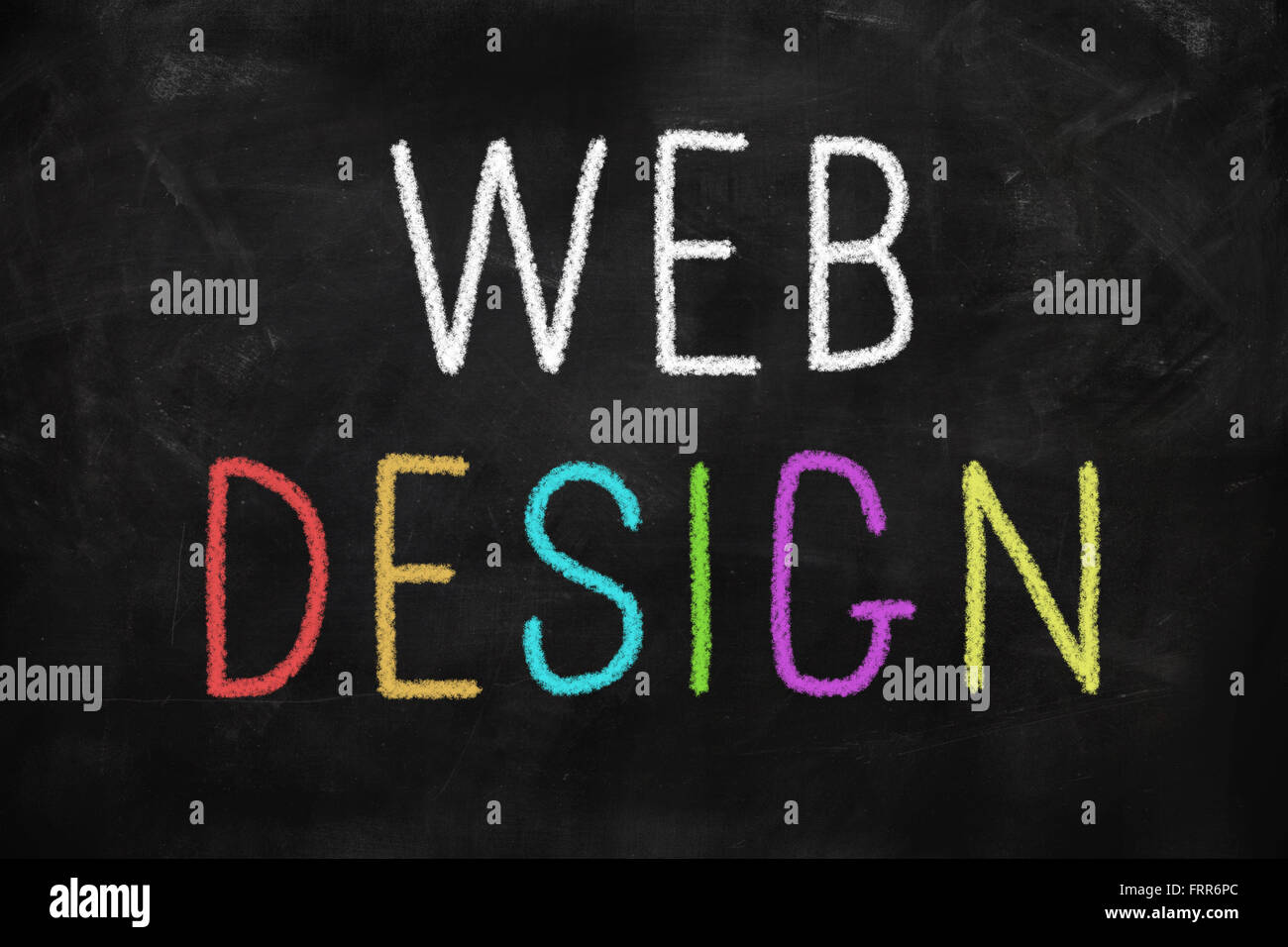 Web design colorful concept written on a blackboard Stock Photo - Alamy