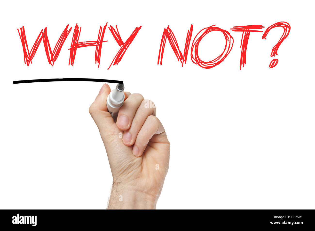 Why not written on whiteboard isolated on white Stock Photo - Alamy