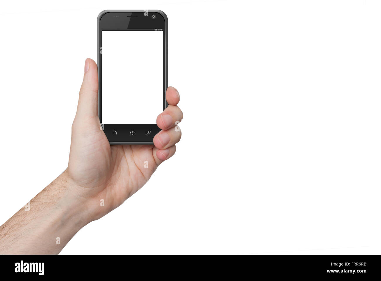 isolated male hand holding the phone with isolated screen Stock Photo ...