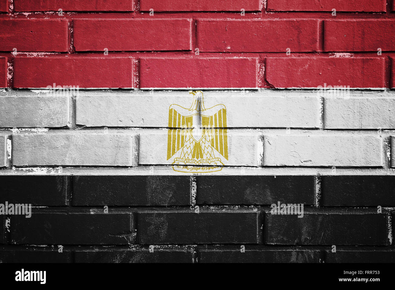 Egypt flag on the brick wall Stock Photo - Alamy