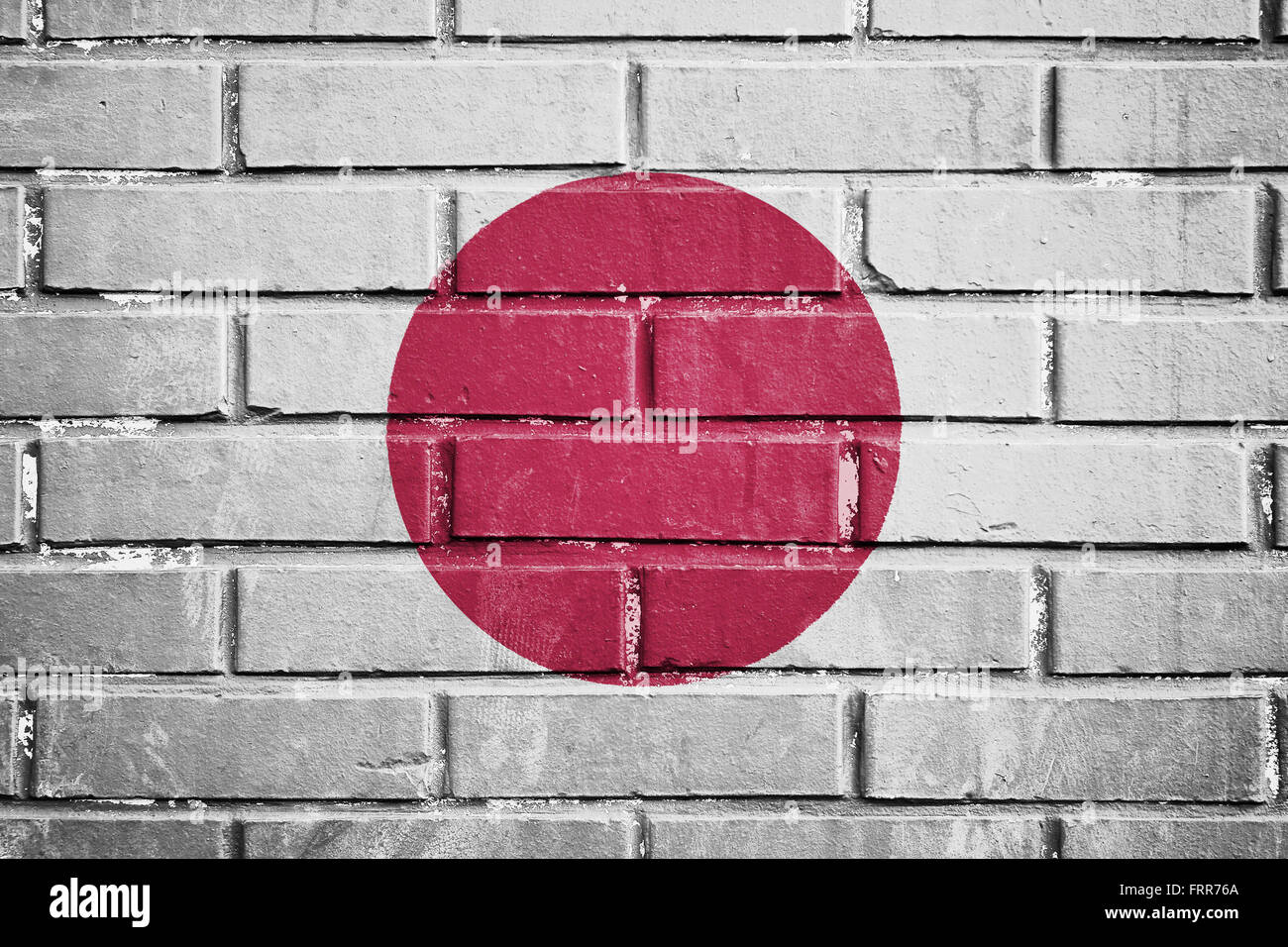 Japan flag on the brick wall Stock Photo - Alamy