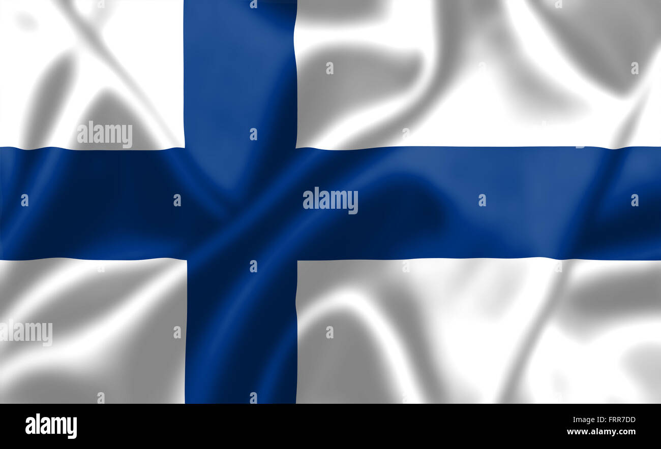 Finalnd flag blowing in the wind. Background texture Stock Photo - Alamy