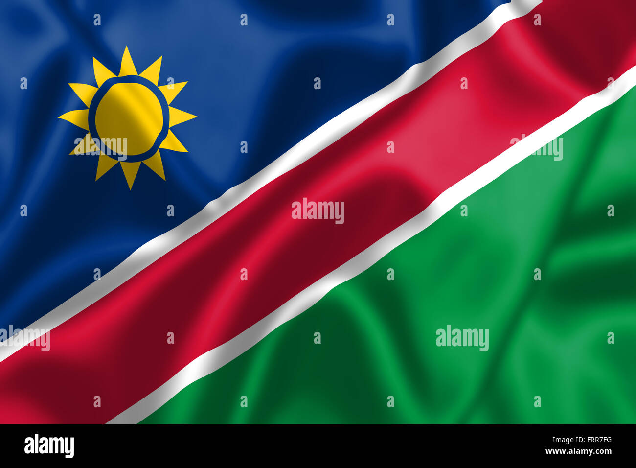 Namibia flag blowing in the wind. Background texture Stock Photo - Alamy