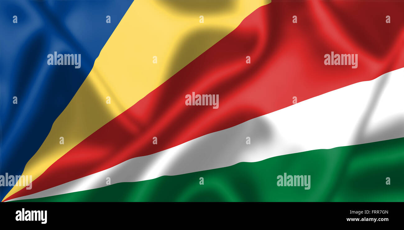 Seychelles flag blowing in the wind. Background texture Stock Photo - Alamy