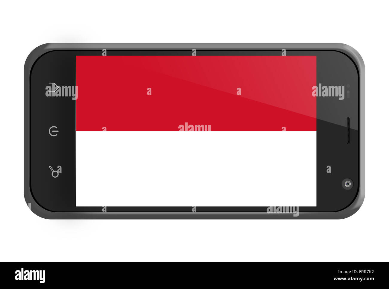 Monaco flag on smartphone screen isolated on white Stock Photo - Alamy