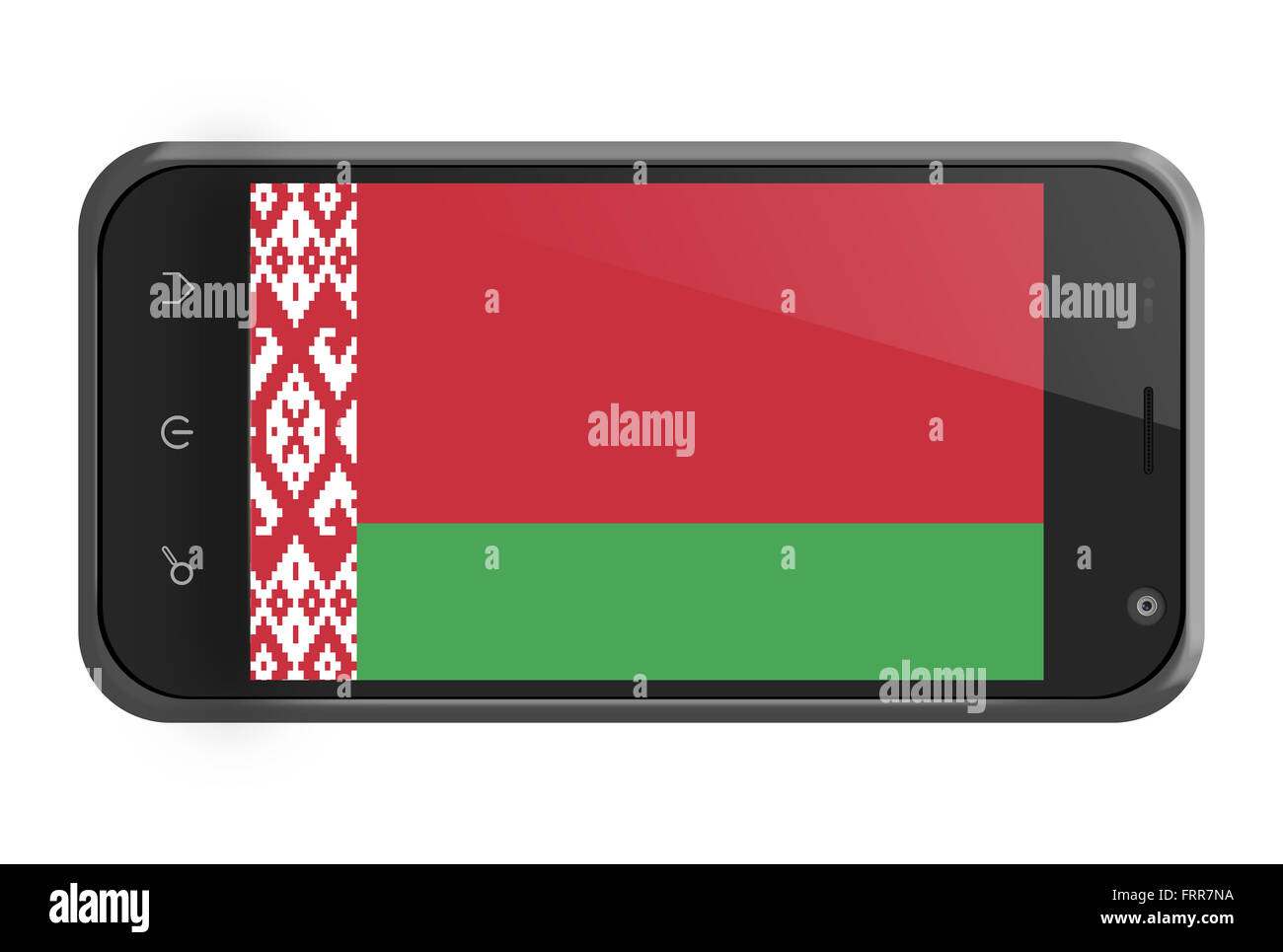 Belarus flag on smartphone screen isolated on white Stock Photo - Alamy