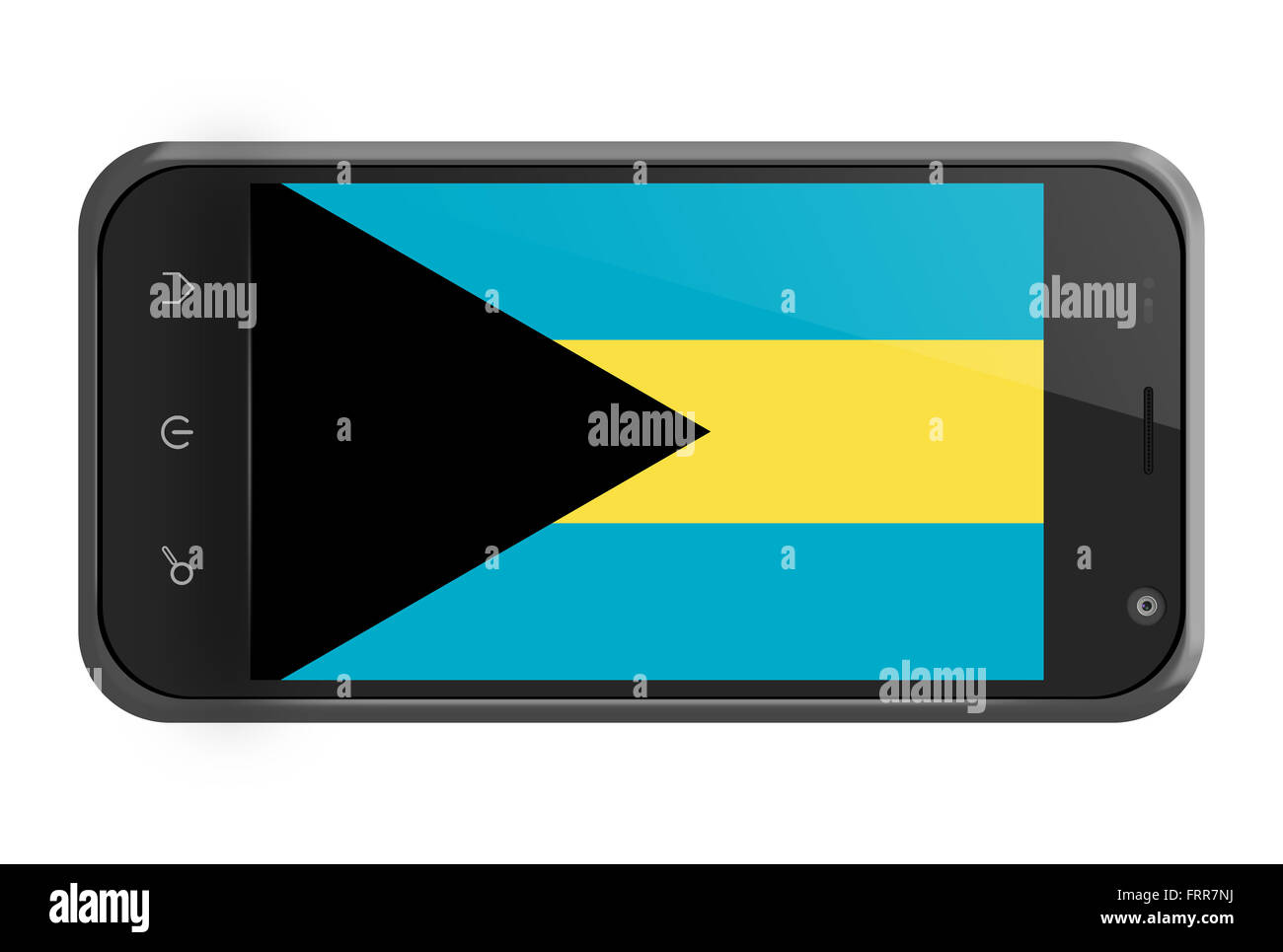 The Bahamas flag on smartphone screen isolated on white Stock Photo - Alamy