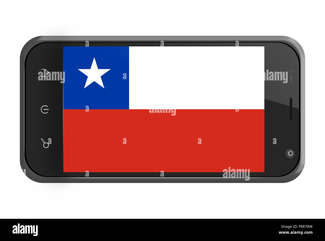 Chile flag on smartphone screen isolated on white Stock Photo - Alamy