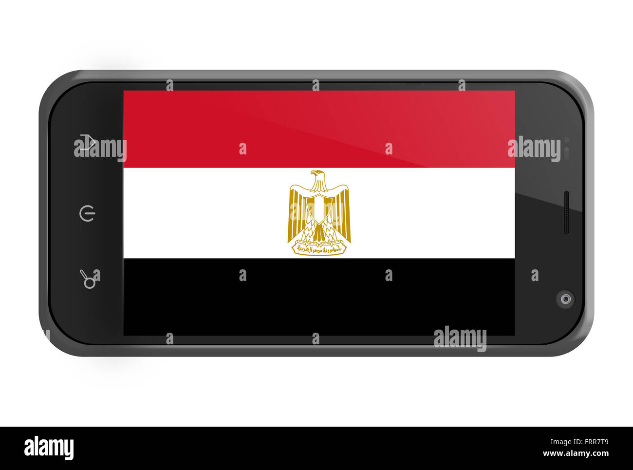 Egypt flag on smartphone screen isolated on white Stock Photo - Alamy