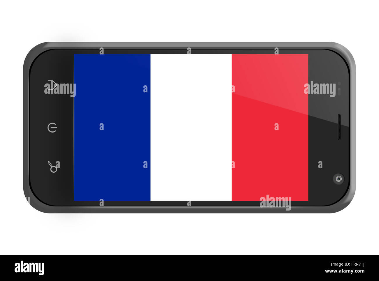 France flag on smartphone screen isolated on white Stock Photo - Alamy