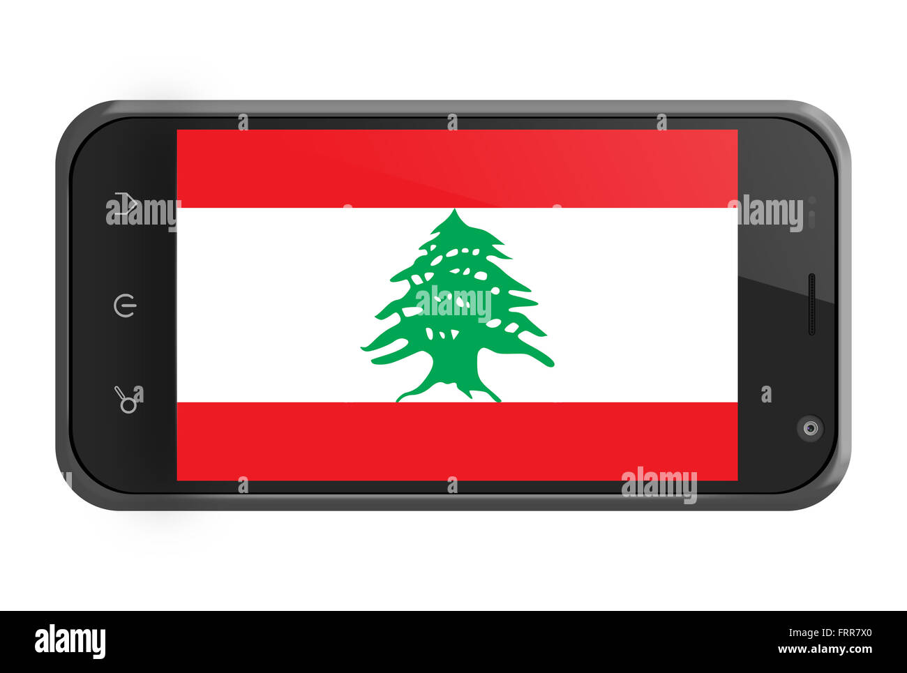 Lebanon flag on smartphone screen isolated on white Stock Photo - Alamy