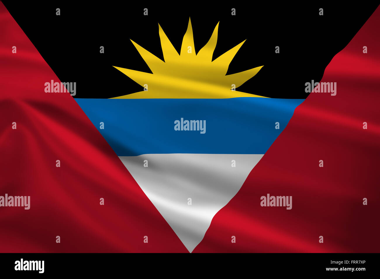 Antigua and Barbuda flag blowing in the wind. Background texture Stock ...