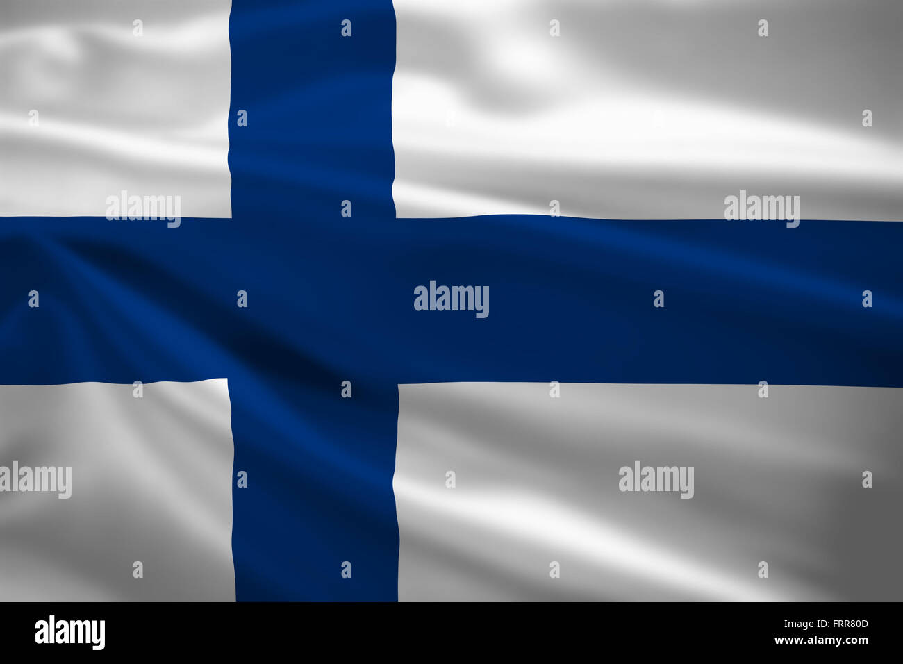 Finalnd flag blowing in the wind. Background texture Stock Photo - Alamy