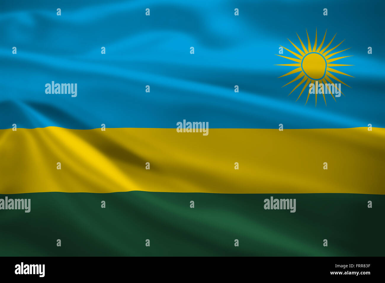 Rwanda flag blowing in the wind. Background texture Stock Photo - Alamy