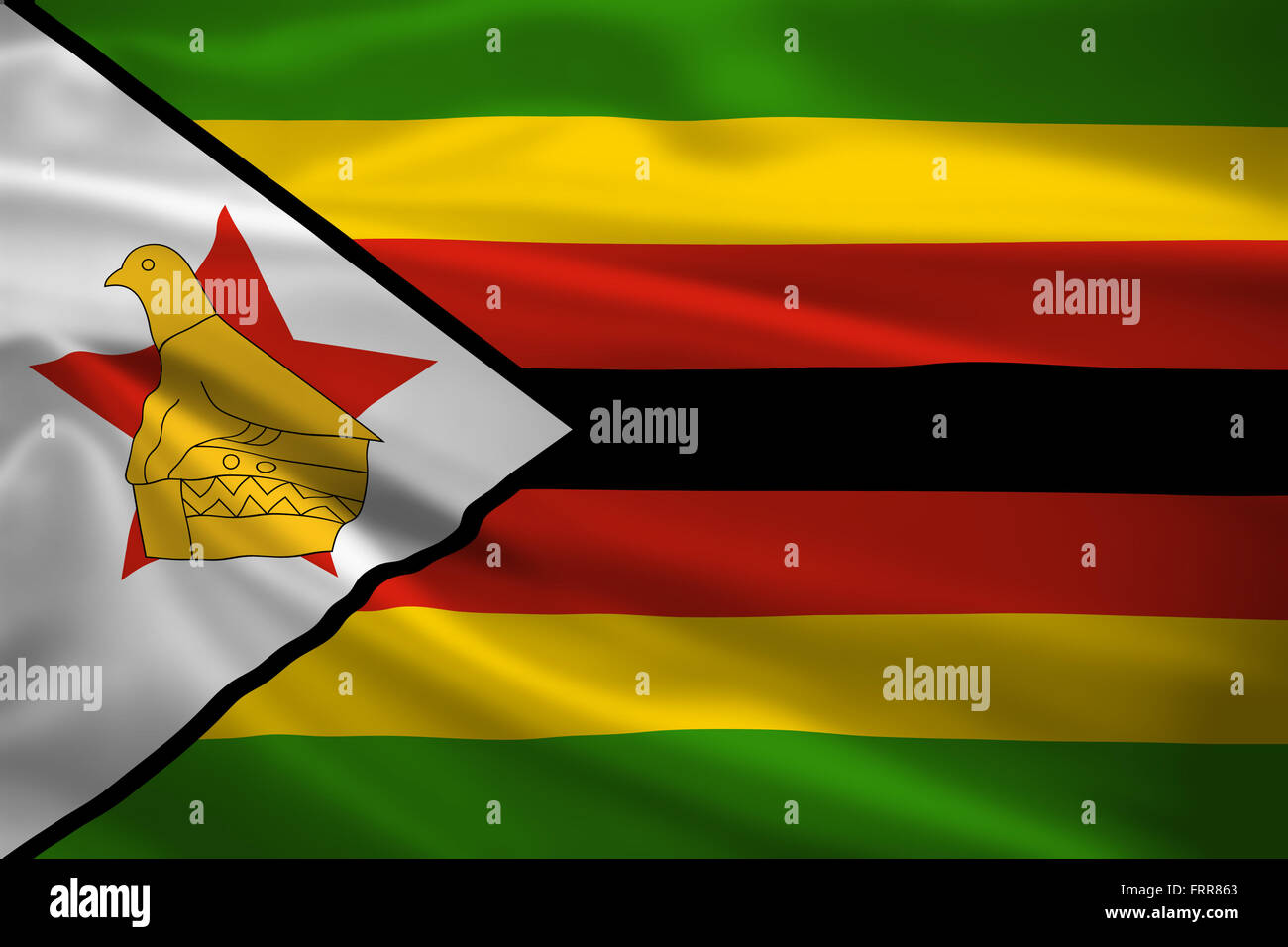 Zimbabwe flag blowing in the wind. Background texture Stock Photo - Alamy
