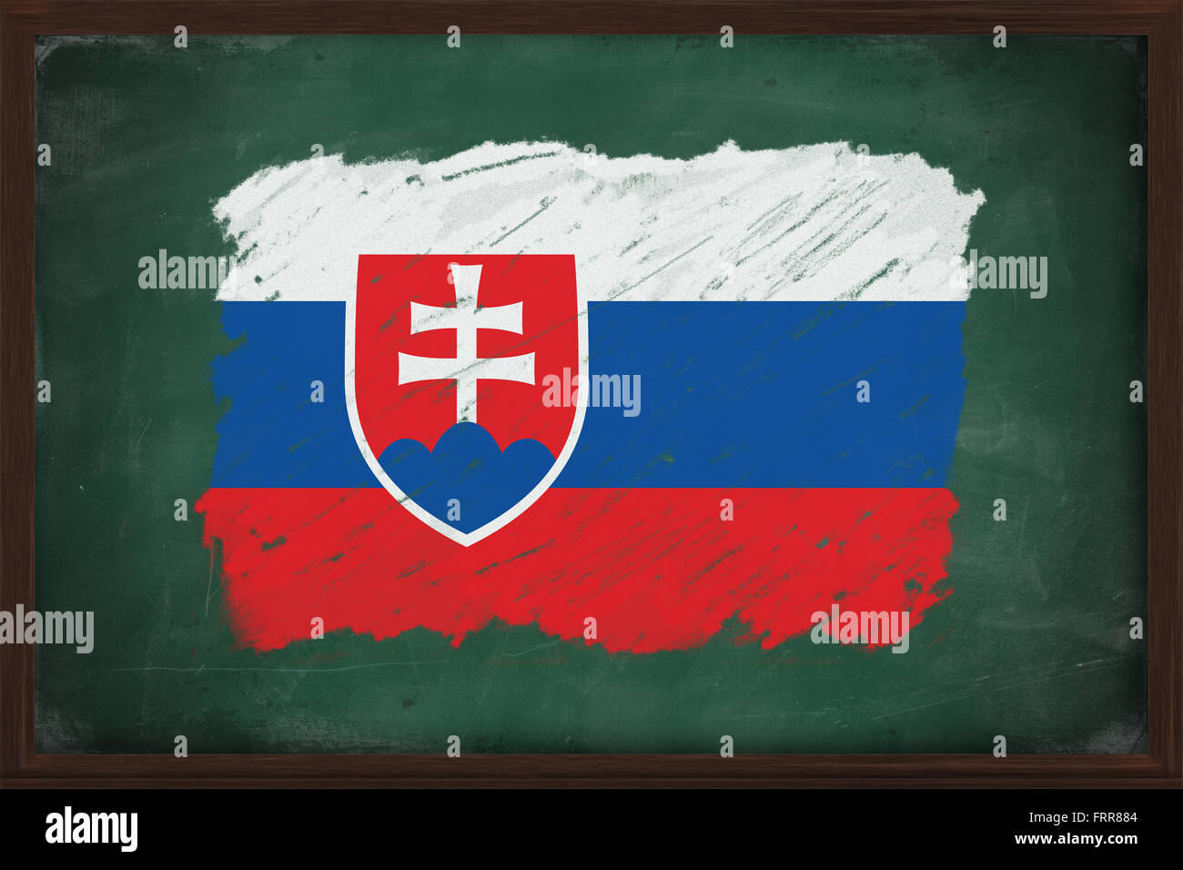 Slovakia flag painted with color chalk on old blackboard Stock Photo ...