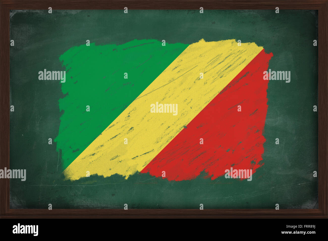 Congo flag painted with color chalk on old blackboard Stock Photo - Alamy