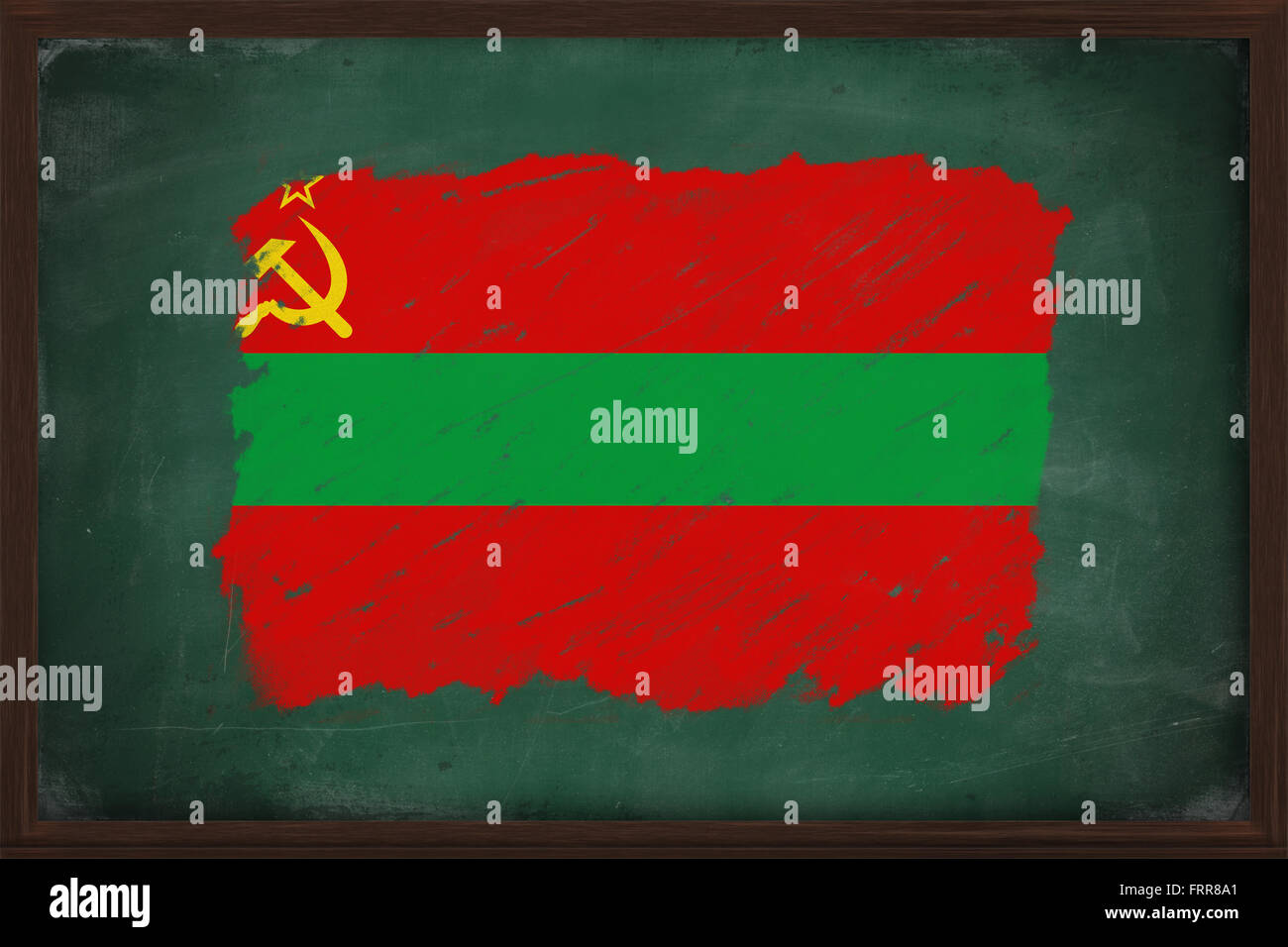 Transnistria flag painted with color chalk on old blackboard Stock ...