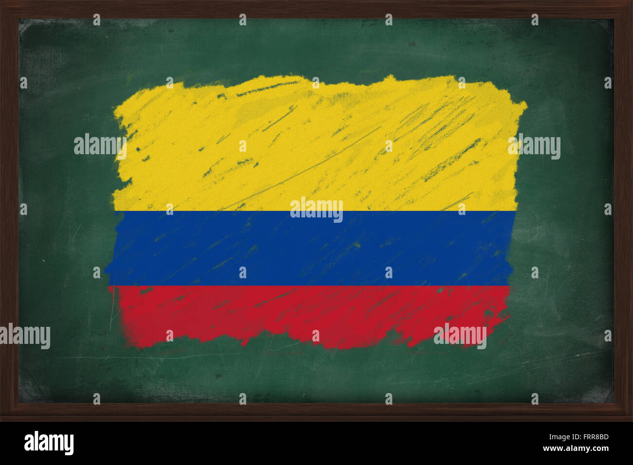 Colombia flag painted with color chalk on old blackboard Stock Photo ...