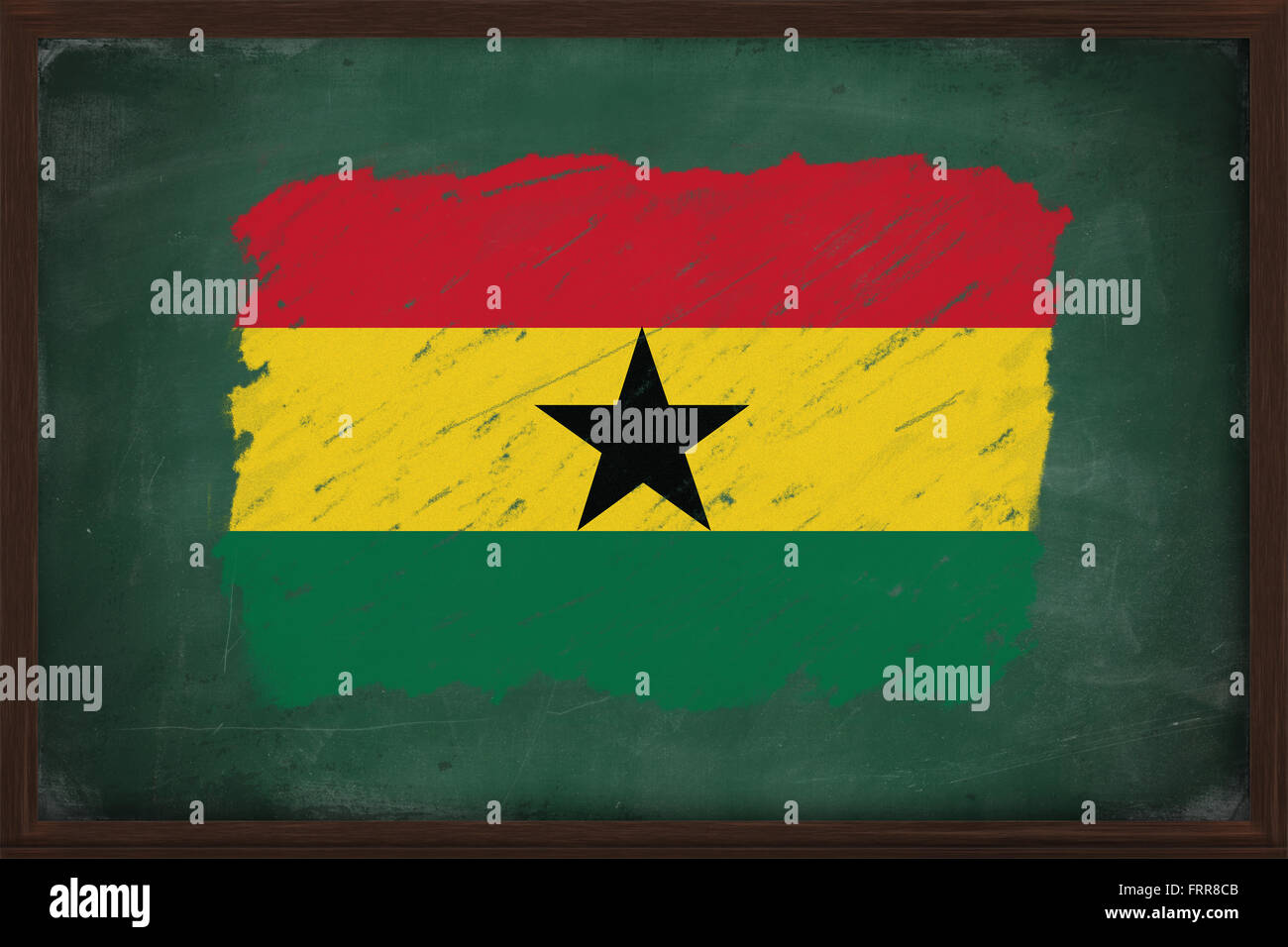 Ghana flag painted with color chalk on old blackboard Stock Photo - Alamy