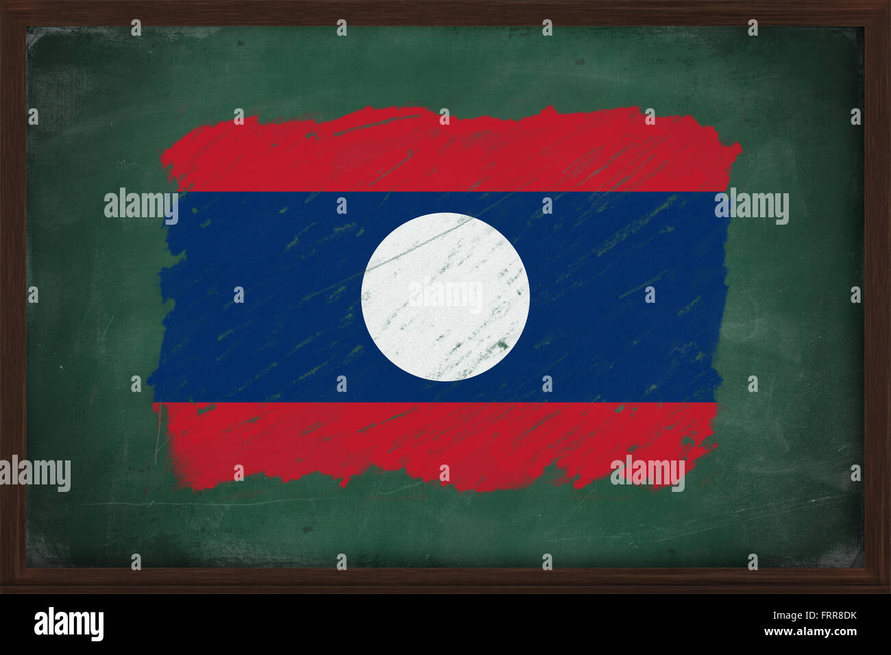 Laos flag painted with color chalk on old blackboard Stock Photo - Alamy