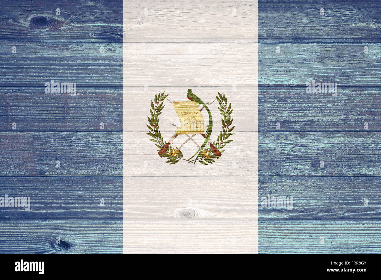 Guatemala Flag painted on old wood plank background Stock Photo - Alamy