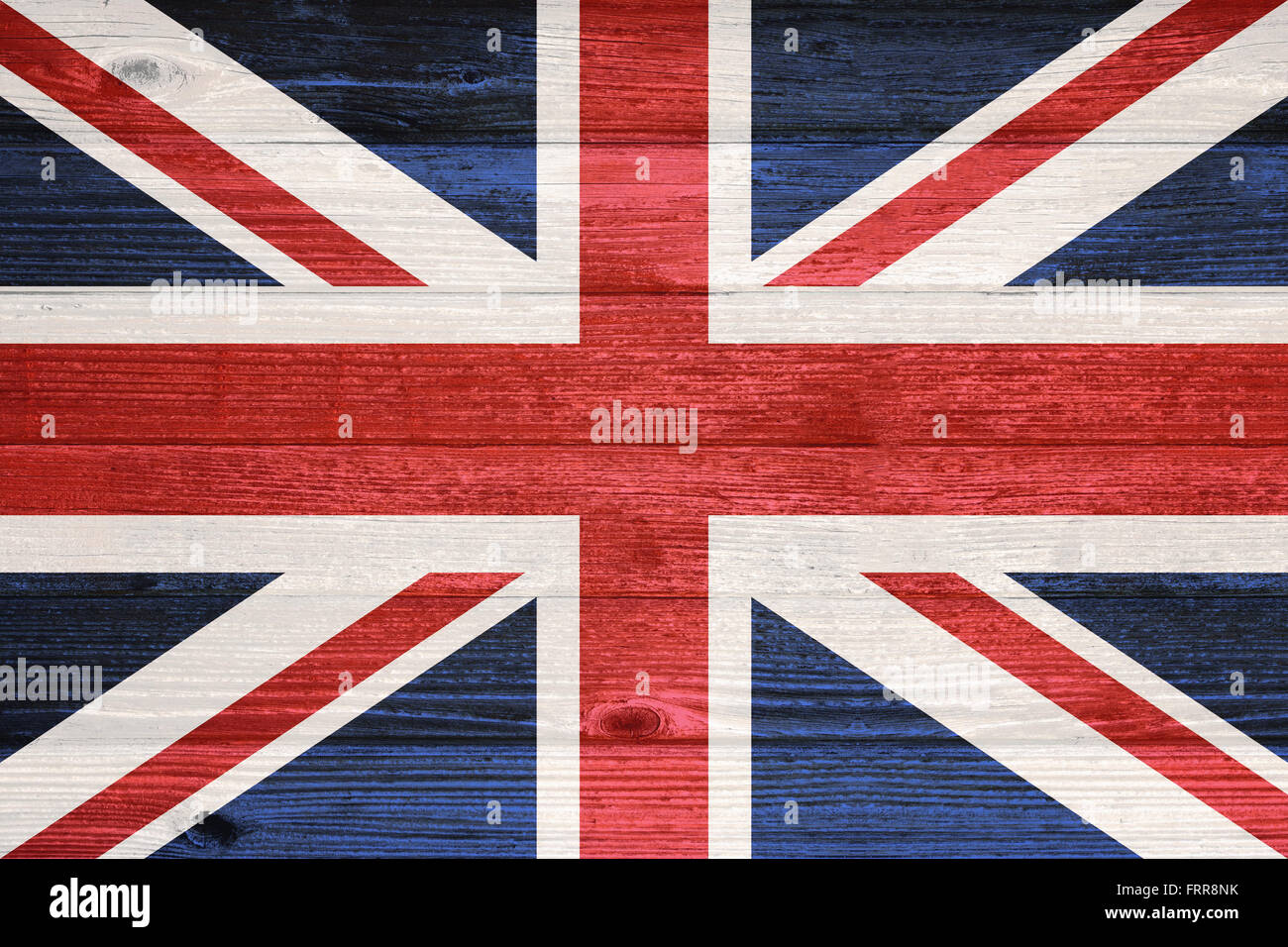 United Kingdom Flag painted on old wood plank background Stock Photo ...