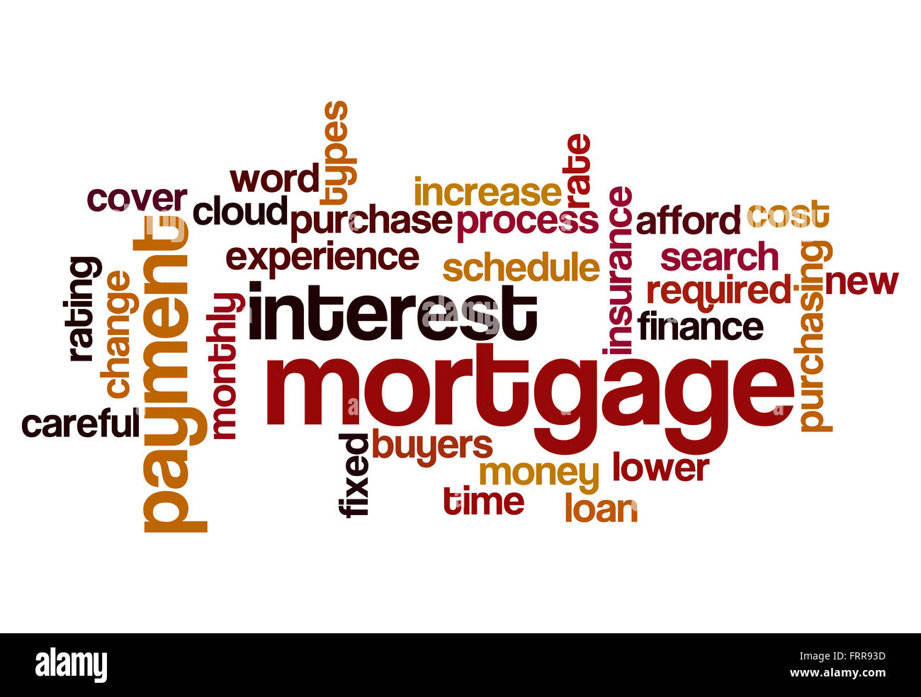 mortgage interest payment concept word cloud on white Stock Photo - Alamy