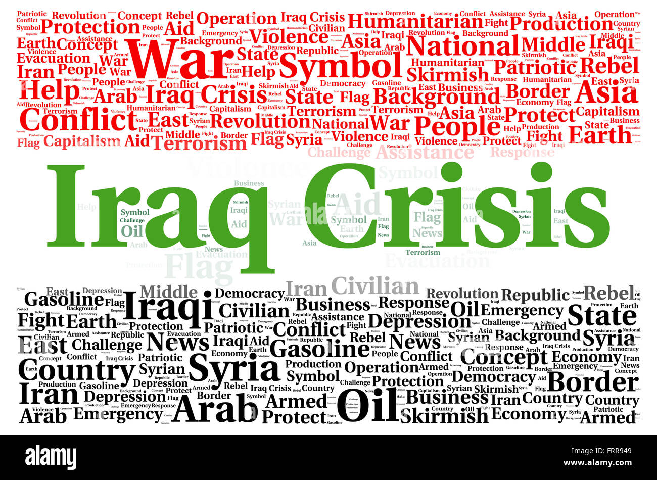 Iraq crisis word cloud shape concept Stock Photo - Alamy