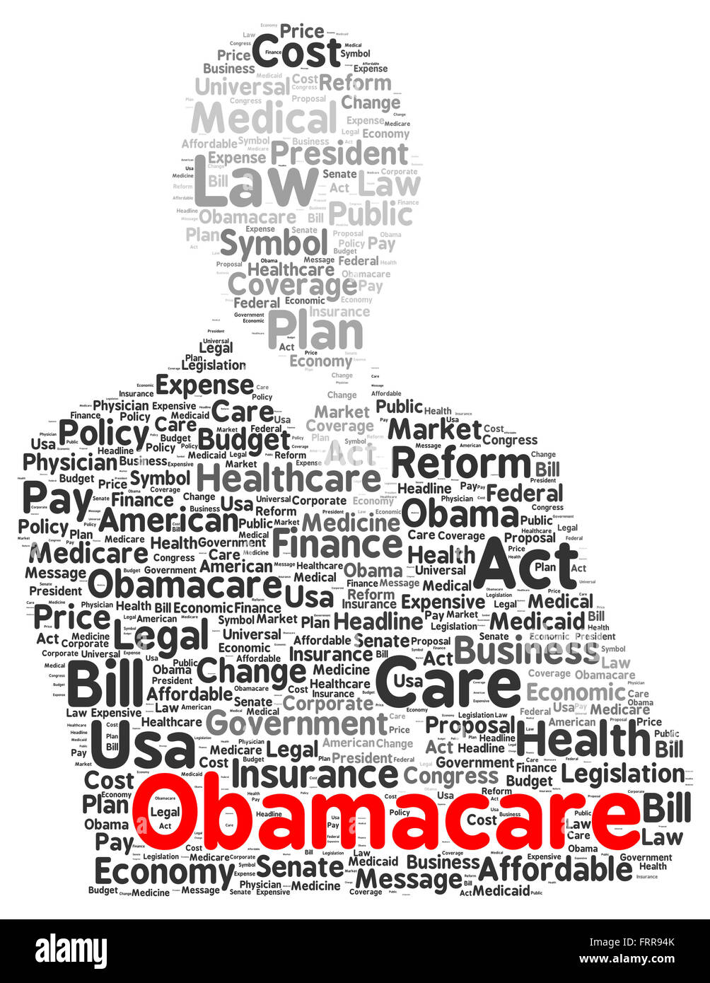 Obamacare word cloud shape concept Stock Photo - Alamy