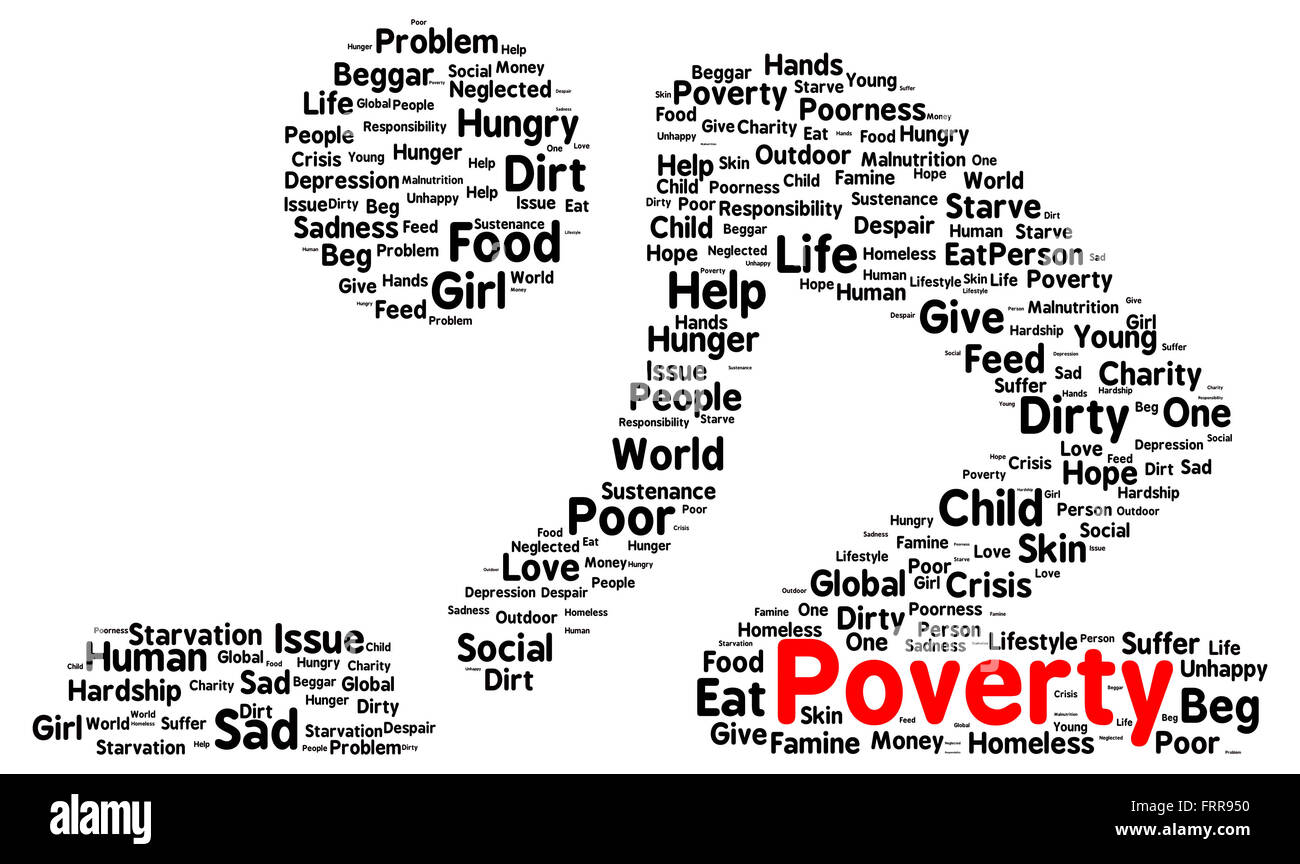 Poverty word cloud shape concept Stock Photo - Alamy
