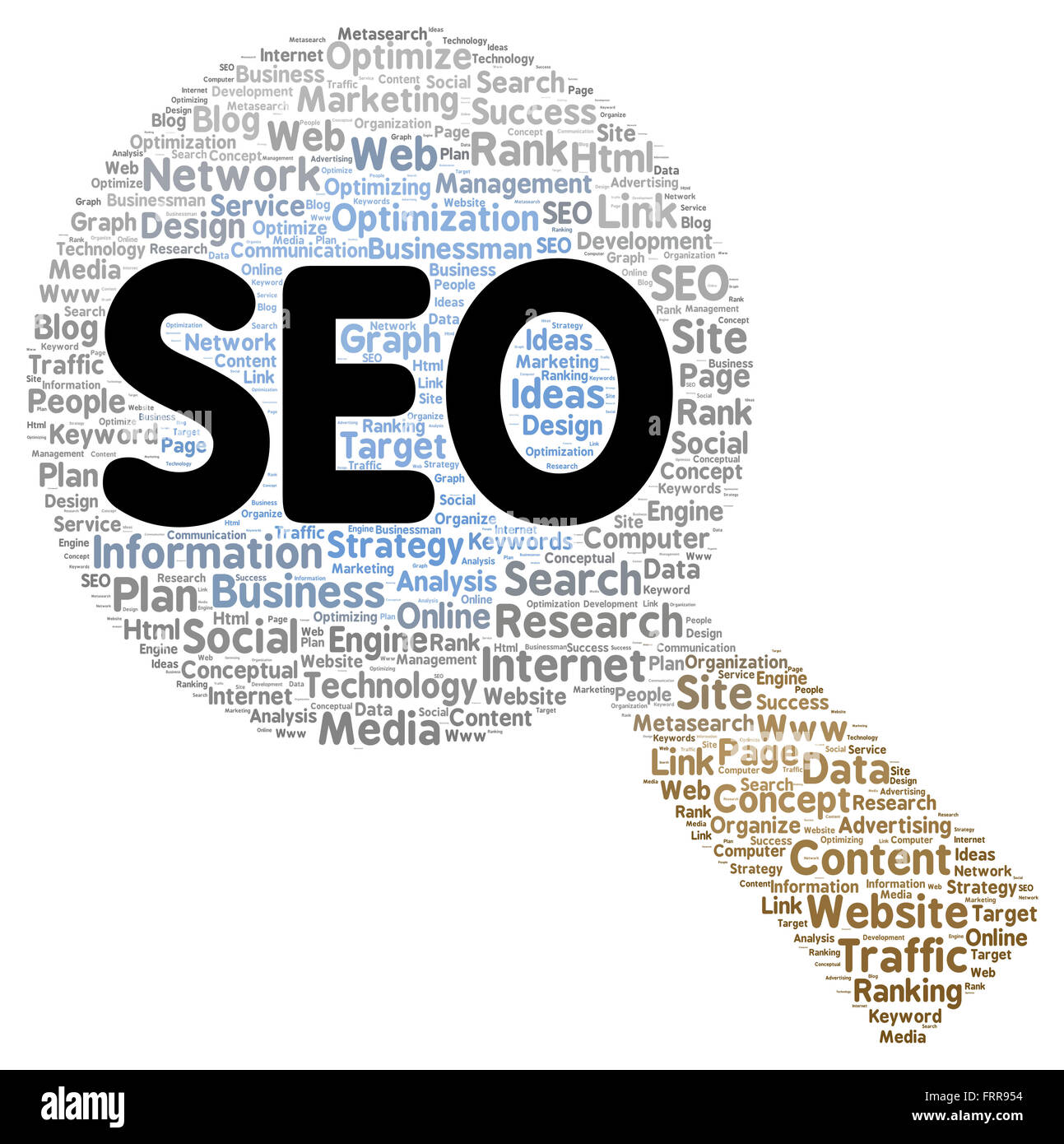 SEO word cloud shape concept Stock Photo - Alamy