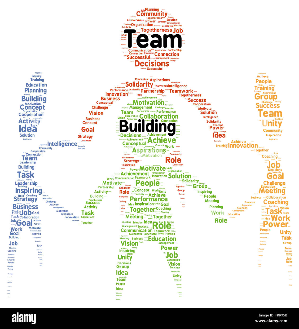 Team building word cloud shape concept Stock Photo - Alamy