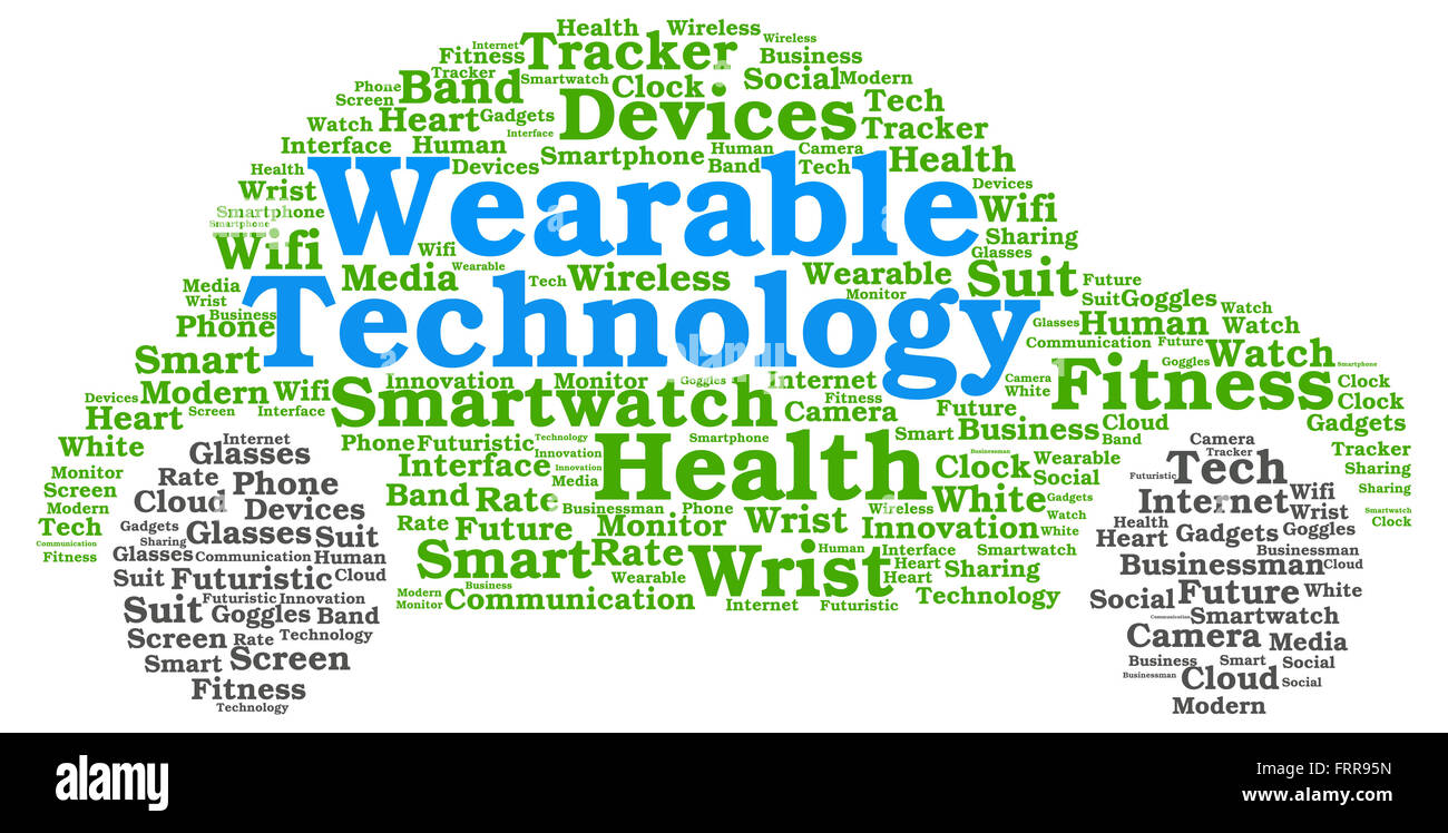 Wearable technology word cloud in the shape of a car with keywords ...