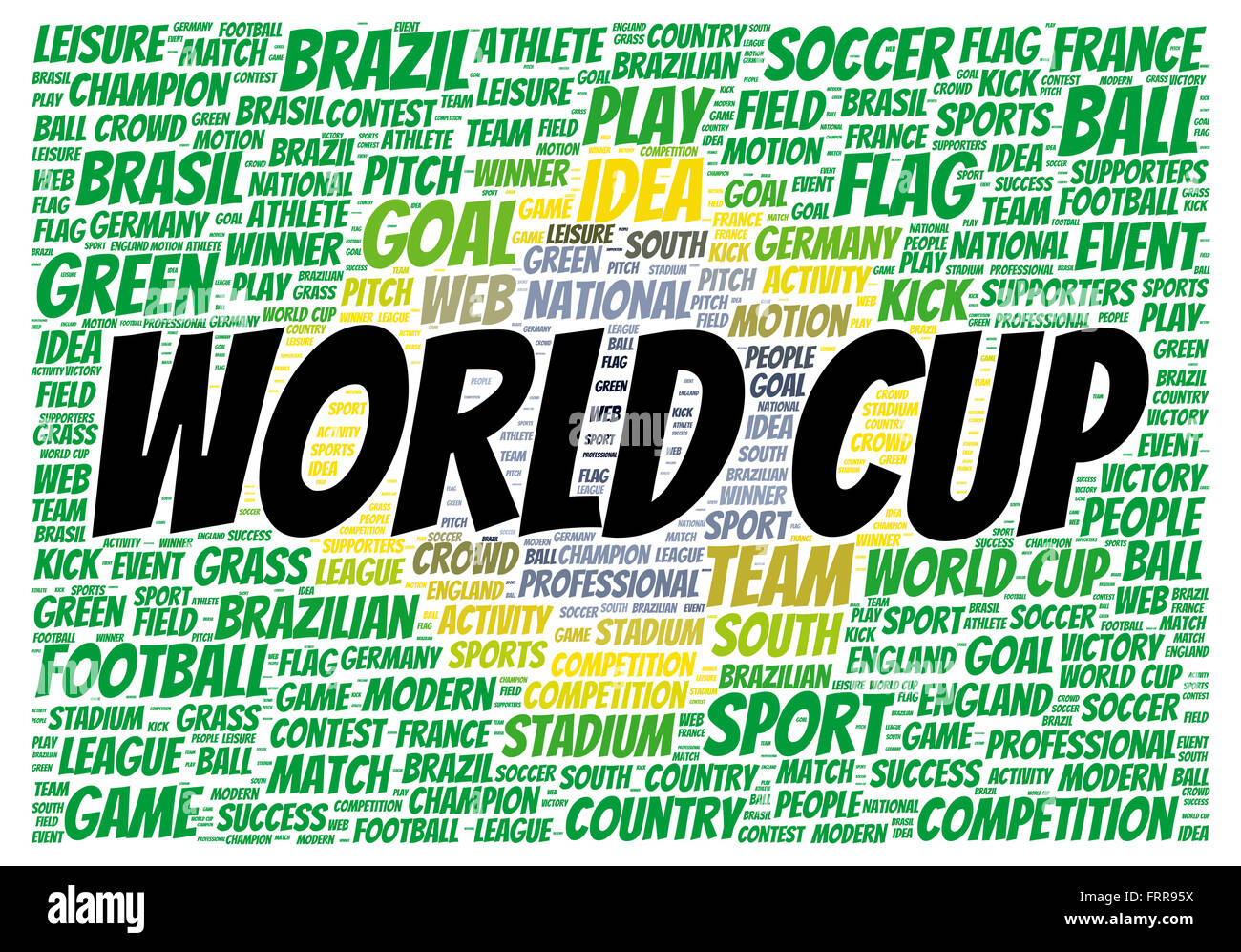 World cup word cloud shape concept Stock Photo - Alamy
