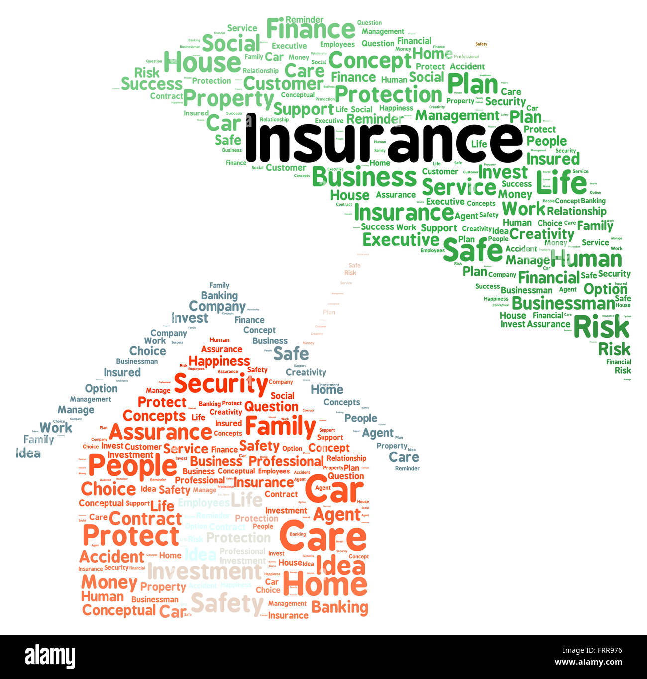 Insurance word cloud shape concept Stock Photo - Alamy