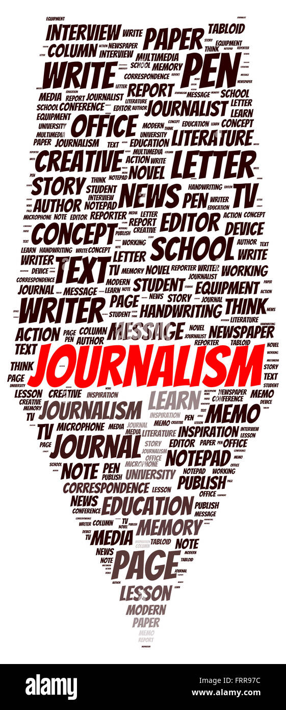Journalism word cloud shape concept Stock Photo - Alamy Journalism word cloud shape concept Stock Photo - Alamy