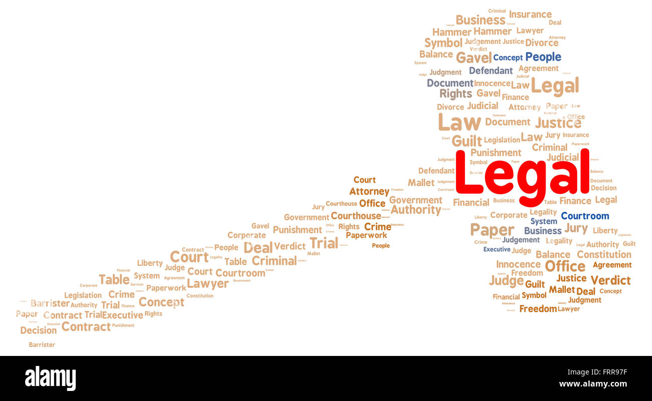 Legal word cloud shape concept Stock Photo - Alamy