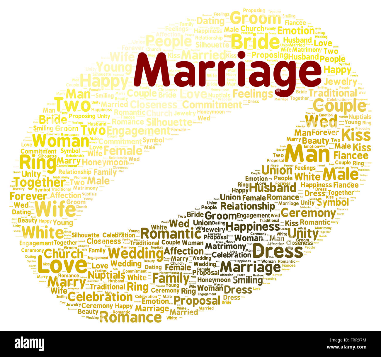 Marriage word cloud shape concept Stock Photo - Alamy