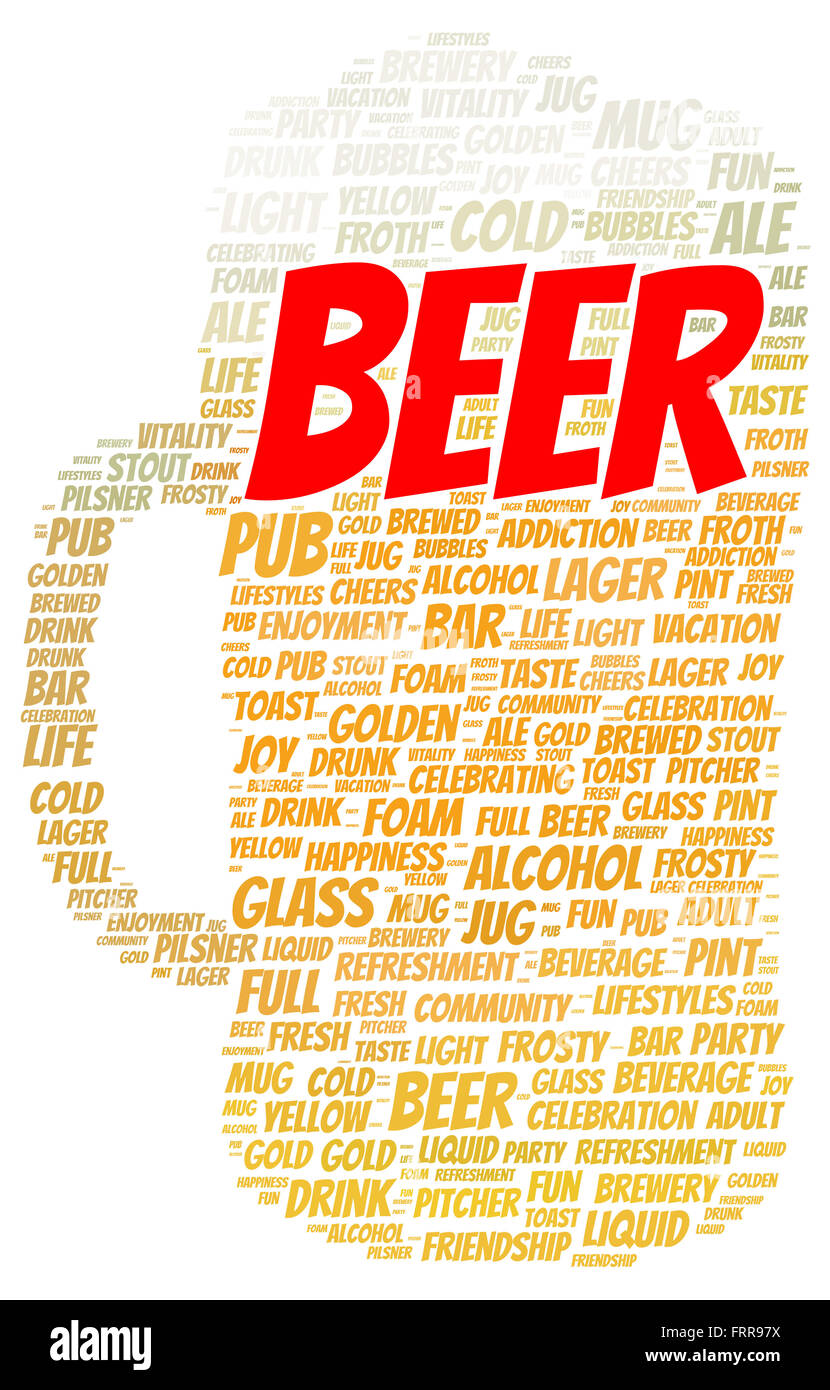 Beer word cloud shape concept Stock Photo - Alamy