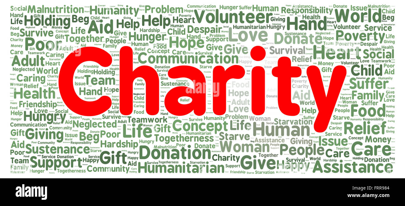 Charity word cloud shape concept Stock Photo - Alamy