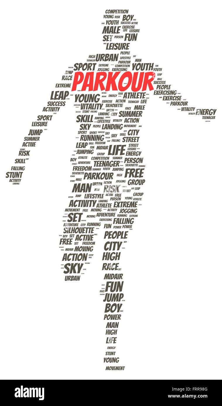 Parkour word cloud shape concept Stock Photo - Alamy Parkour word cloud shape concept Stock Photo - Alamy