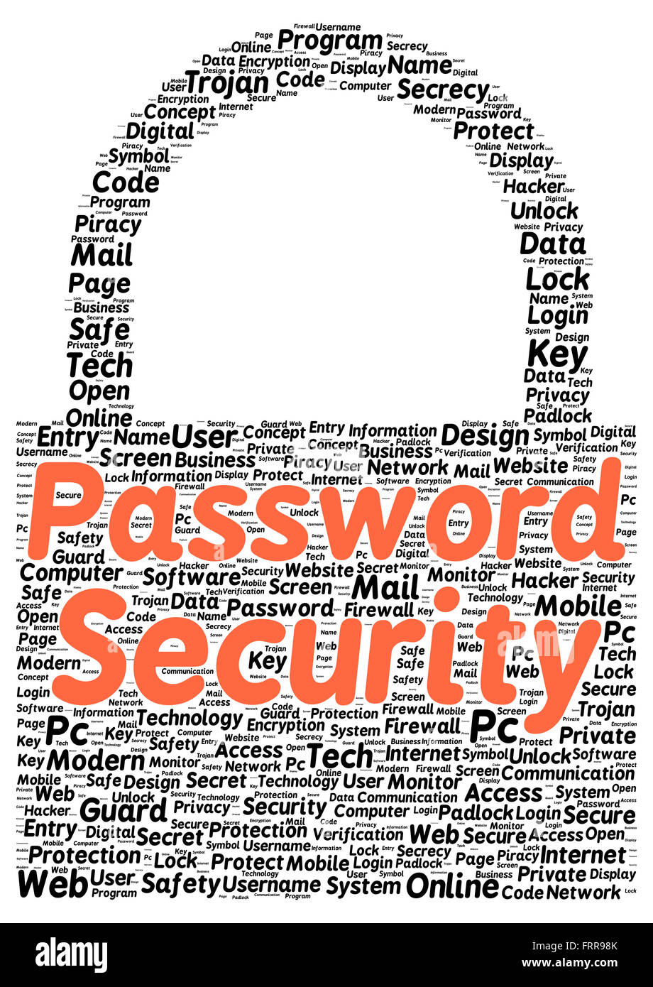 Password security word cloud shape concept Stock Photo - Alamy