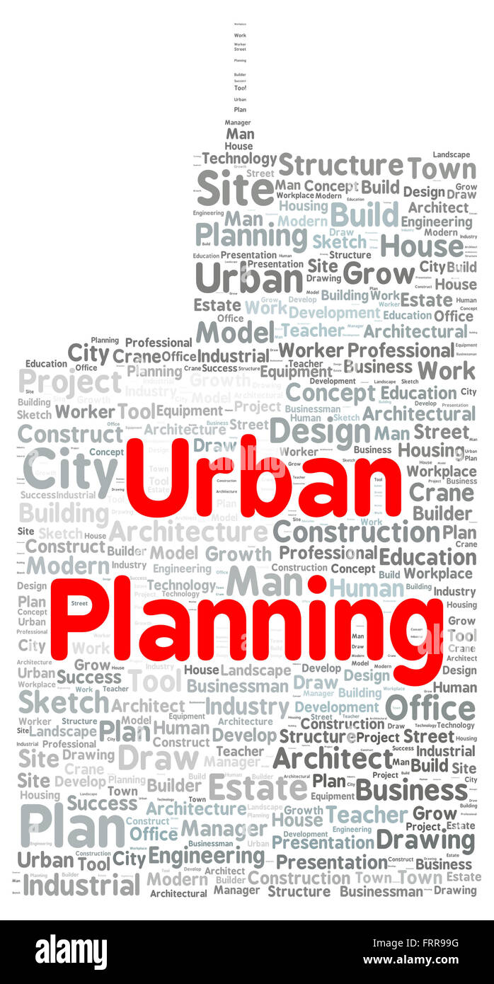 Urban planning word cloud shape concept Stock Photo - Alamy